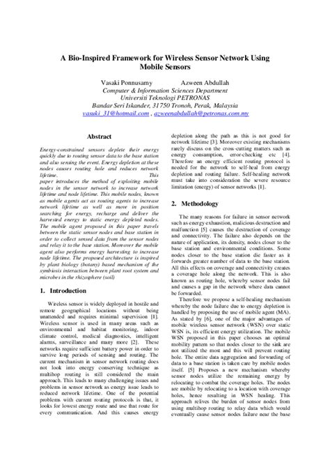 pdf a bio inspired framework for wireless sensor network using mobile sensors azween