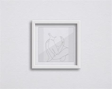 Erotic Line Art Couple Sketch Sex Drawing Nude Poster Printable Love Wall Art Naked Couple