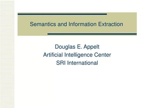 ppt semantics and information extraction powerpoint presentation free download id 436879