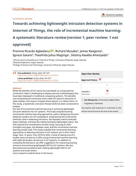 pdf towards achieving lightweight intrusion detection systems in internet of things the role