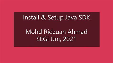 java programming 1 install and setup java sdk youtube