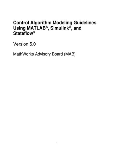 mab control algorithm modeling guidelines using matlab simulink and stateflow v5 pdf