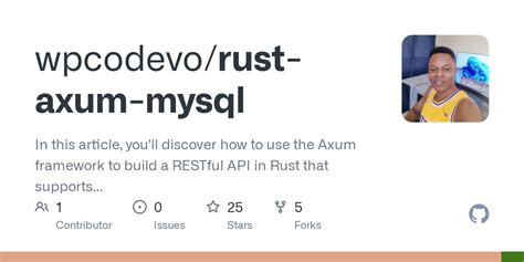 GitHub Wpcodevo Rust Axum Mysql In This Article You Ll Discover How