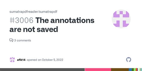 the annotations are not saved · issue 3006 · sumatrapdfreader sumatrapdf · github