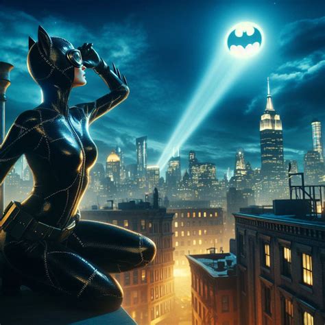 Catwoman Looks At The Batsignal By Gardenia76 On Deviantart