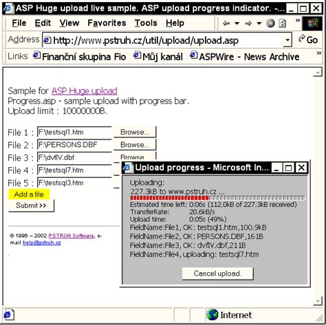 filegets asp huge file upload screenshot easy to use hi performance asp file upload