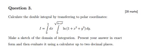 solved calculate the double integral by transferring to