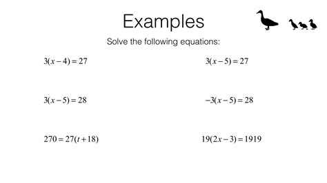a17a solving simple linear equations in one unknown algebraically
