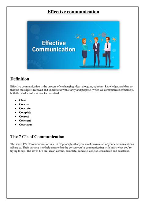 The 7 Cs Of Effective Communication Effective Communication