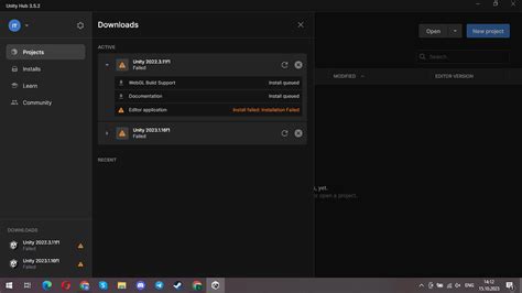 how to resolve unity hub error install failed installation failed questions and answers