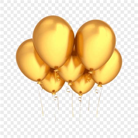 HD Group Of Gold Balloons PNG Citypng