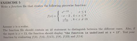 solved exercise 5 write a function file that creates the