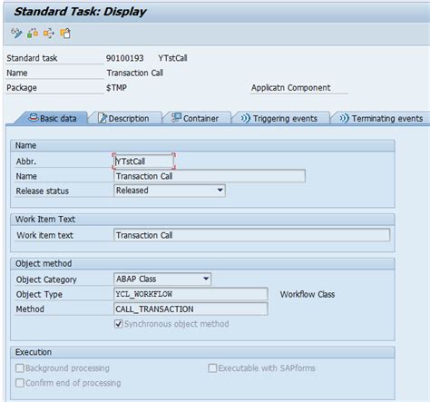 Tutorials For SAP ABAP Call Transaction In SAP Workitem Task