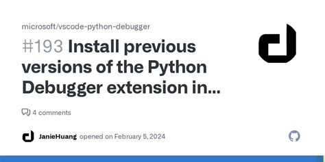 install previous versions of the python debugger extension in vscode · issue 193 · microsoft