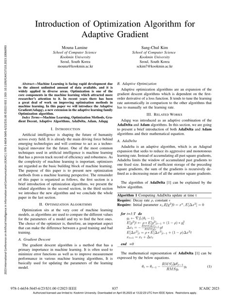 pdf introduction of optimization algorithm for adaptive gradient