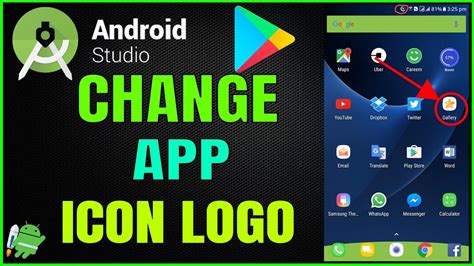 How To Change App Icon In Android Studio Tutorial Youtube