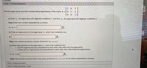 solved 10 points part 1 finding eigenpairs ball find
