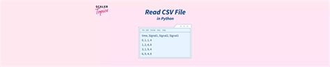 Reading Csv Files In Python Scaler Topics