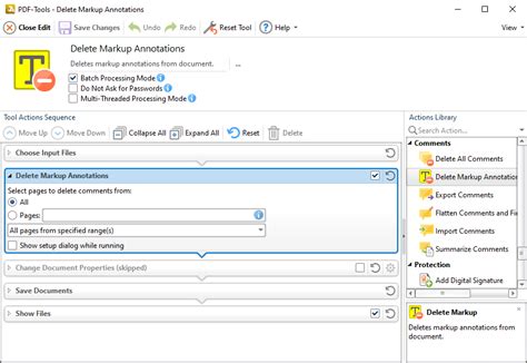 pdf tools v8 user manual actions library comments actions delete markup annotations