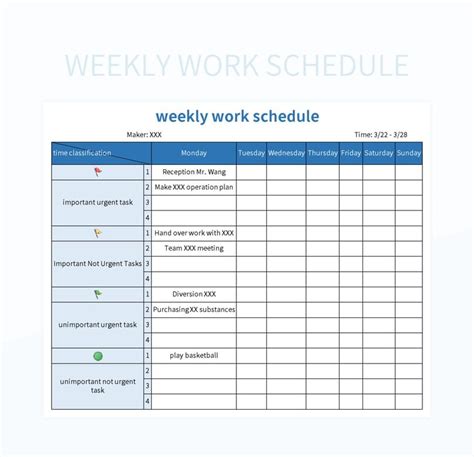 Work Plan Weekly Report Excel Template And Google Sheets File For Free