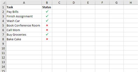 Insert A Check Mark In Excel Step By Step Tutorial