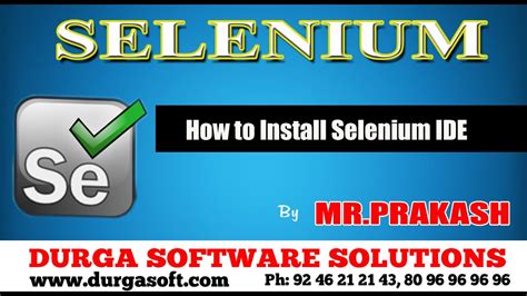 how to install selenium ide youtube