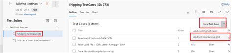 adding testcases using grid in azure devops