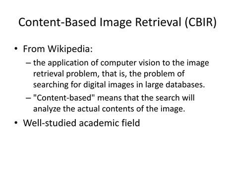 ppt content based image retrieval cbir powerpoint presentation free download id 2505233