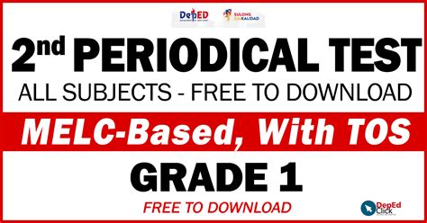 2nd periodical test grade 1 sy 2022 2023 melc based free to download deped click