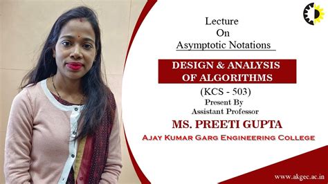 asymptotic notations design and analysis of algorithms by ms preeti gupta akgec youtube