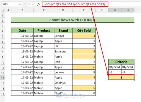 How To Count Rows With Multiple Criteria In Excel 6 Methods