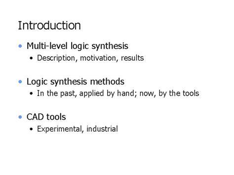 cad algorithms and tools overview introduction boolean networks