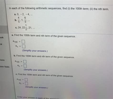 solved in each of the following arithmetic sequences find