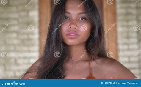 Portrait Shot Of A Beautiful Thai Young Woman Exotic Beauty Posing For