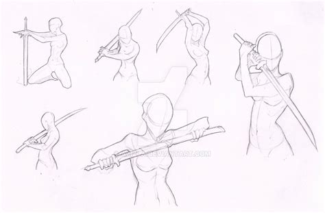 Woman Stock Practice 3 Swordwomen Drawing Reference Drawing