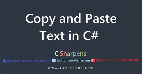 Copy Or Paste Text To Clipboard In C C Sharpens