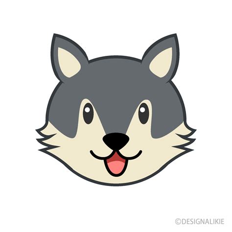 可愛いオオカミの顔イラストのフリー素材｜イラストイメージ