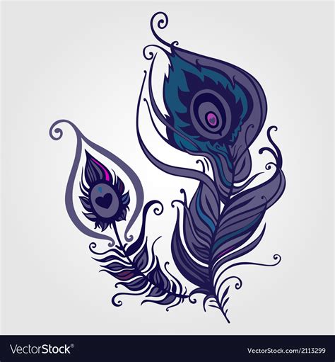 Beautiful Peacock Feather Royalty Free Vector Image