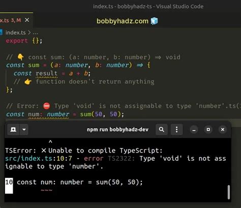 type void is not assignable to type in typescript [fixed] bobbyhadz