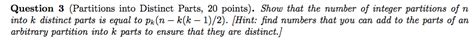 show that the number of integer partitions of n into