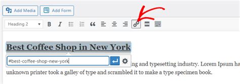 how to easily add anchor links in wordpress step by step