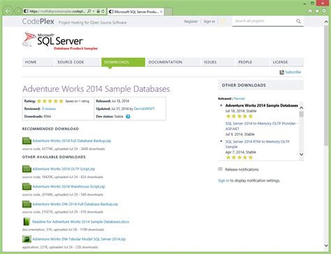 Adventureworks Sample Database Released For Sql Server