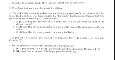 solved 1 let g be a finite group 2 show