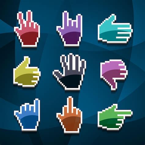 Premium Vector Pixel Cursor Hands Vector Icons
