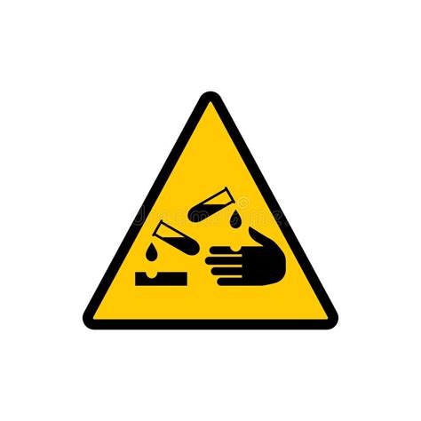 Yellow Triangle Warning Biohazard Radioactive And Toxic Sign Set
