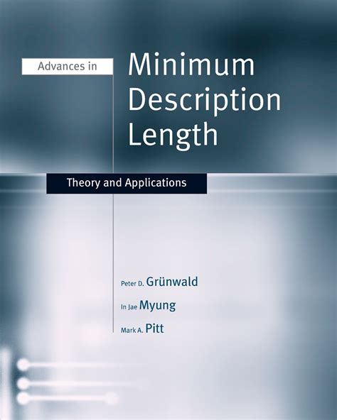 advances in minimum description length theory and applications minimum description length