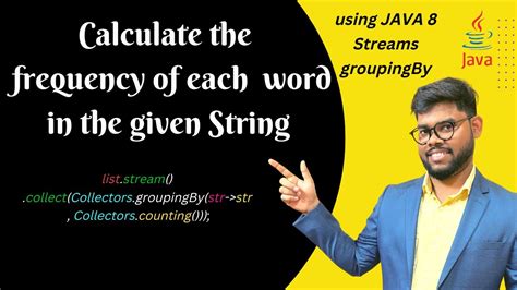 Calculate The Frequency Of Each Word In The Given String Using Java 8 Java Shastra Youtube