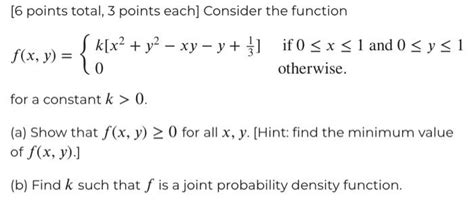 solved [6 points total 3 points each] consider the function