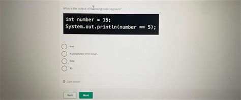 Solved What Is The Output Of Following Code Segment Int Chegg