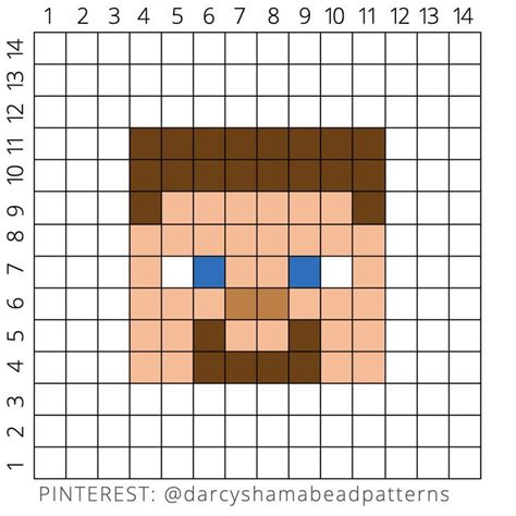 Minecraft Steve Pixel Art Template